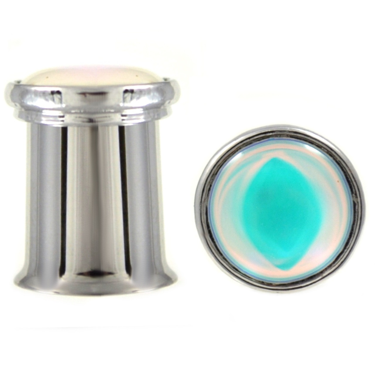 Unique Abalone Dome Single Flared Plugs (2g-5/8") | BodyDazz.com