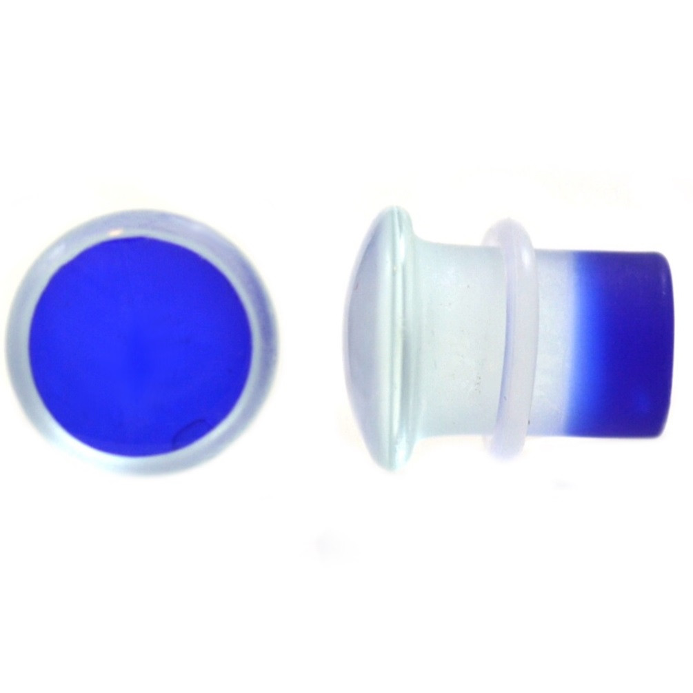 Intricate Blue Swirl Face Single Flared Plugs (2g-1") | BodyDazz.com