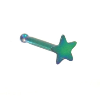 Green Titanium Star Nose Bone Piercing 20g 1/4" | BodyDazz.com