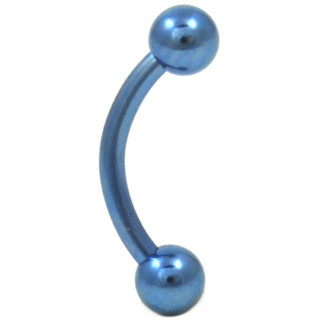 16G Blue Star Titanium Curve Eyebrow Ring - 2 Sizes | BodyDazz.com