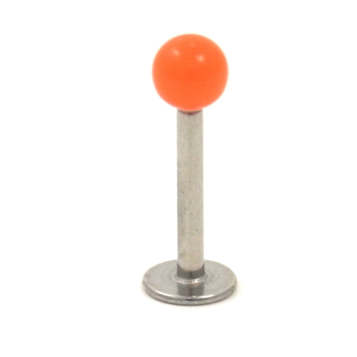 3mm Orange Top Ball Labret Monroe Stud Bar - 16G 5/16" | BodyDazz.com