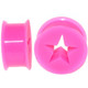 Pink Silicone Cut Star Center Ear Plugs (6g-13/16") | BodyDazz.com