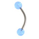 Blue Glow In The Dark Curved Barbell 16g (2 Sizes) | BodyDazz.com