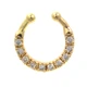 Fancy 10-Gem Clear/Gold Fake Septum Ring Jewelry | BodyDazz.com