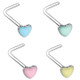 Glow in the Dark Heart L Shaped Nose Ring 20G | BodyDazz.com