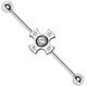 Jeweled Medieval Cross Steel Industrial Bar 14G 1 & 1/2" | BodyDazz.com