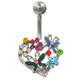 Multi-Color Rubber Coated Ball Steel Belly Ring | BodyDazz.com