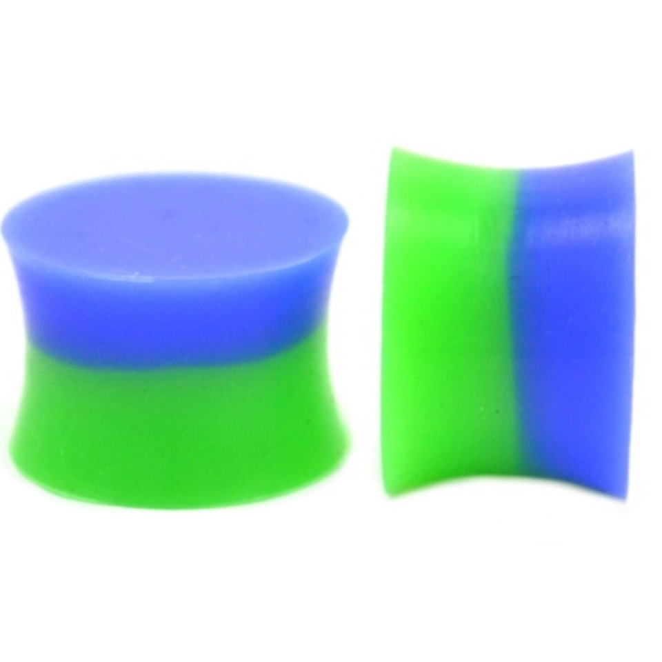 Light Blue Solid Acrylic Saddle Ear Plugs (10g-3/4") | BodyDazz.com