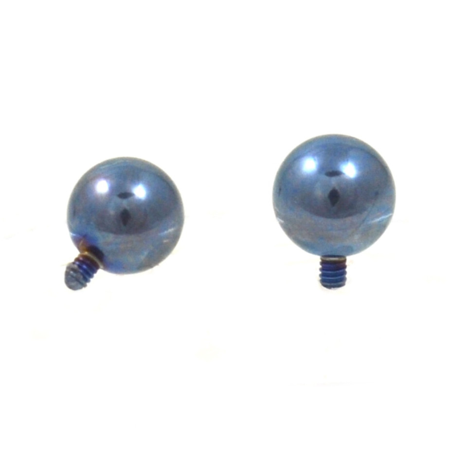 Blue Titanium Plated Ball Dermal Top 14G (3 Sz) | BodyDazz.com
