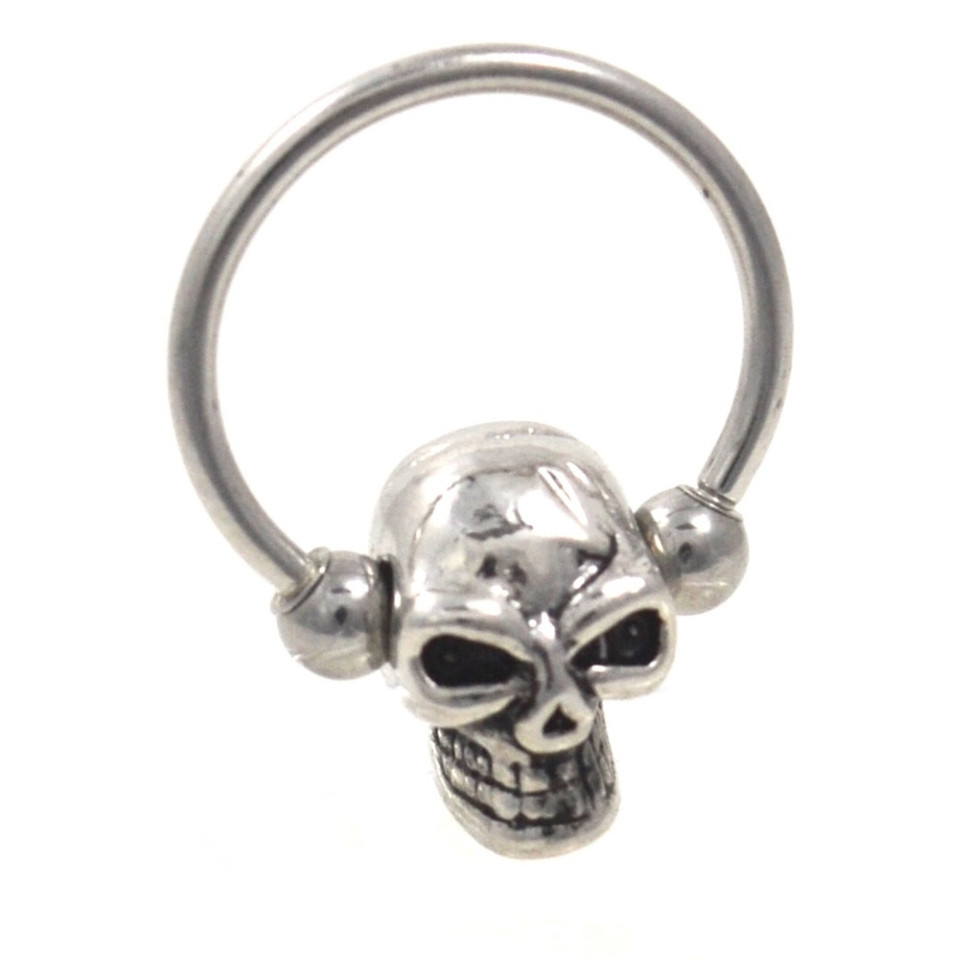 Scary Skull Head Captive Bead Ring CBR (16g/14g) | BodyDazz.com