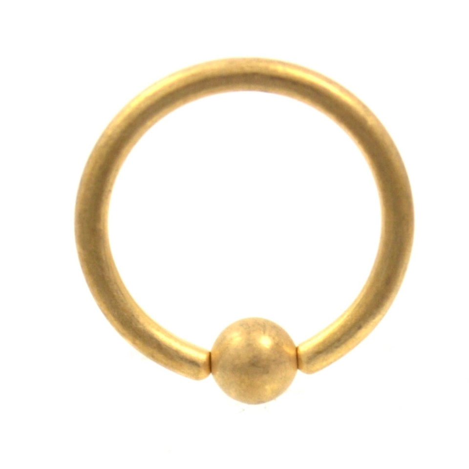 Gold Matte Captive Bead Ring CBR 16G (3 Sizes) | BodyDazz.com