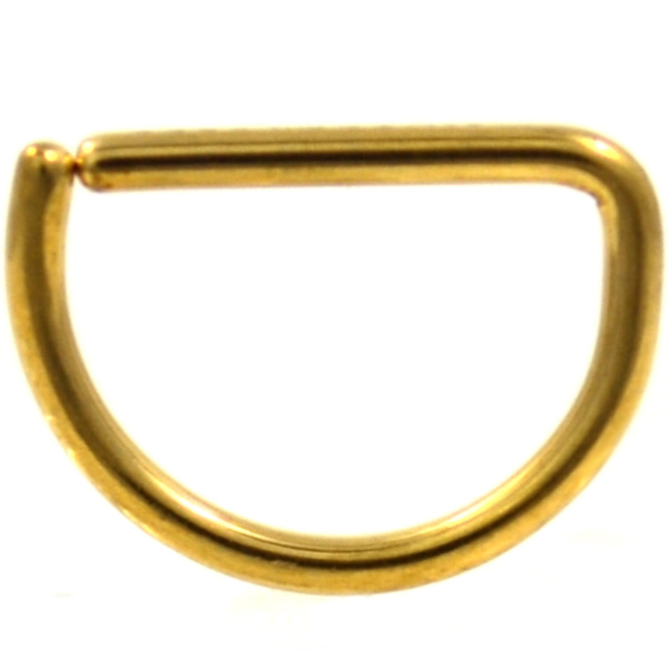 Gold-Tone Steel D Shaped Ring Annealed 16G | BodyDazz.com