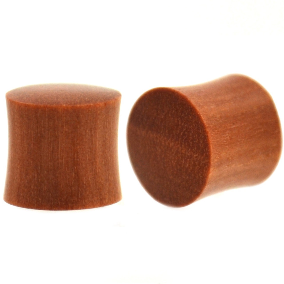 Solid Coconut Wood Saddle Fit Ear Plugs (8g-1") | BodyDazz.com