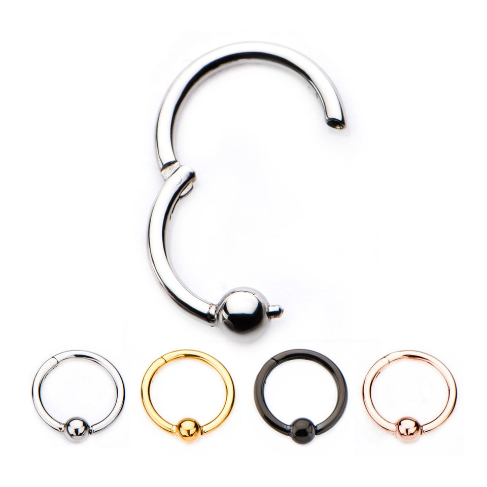 4PC Lot 16G Steel Triple Layer Hinged Segment Rings | BodyDazz.com