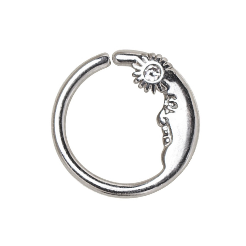 Sun & Moon Bendable Hoop Cartilage/Ear Piercing | BodyDazz.com