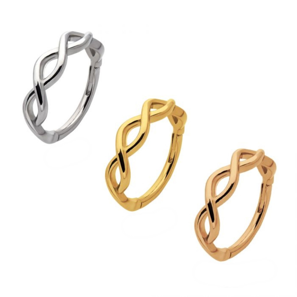 Double Lined Pyramid Cut Hinged Segment Ring 16g