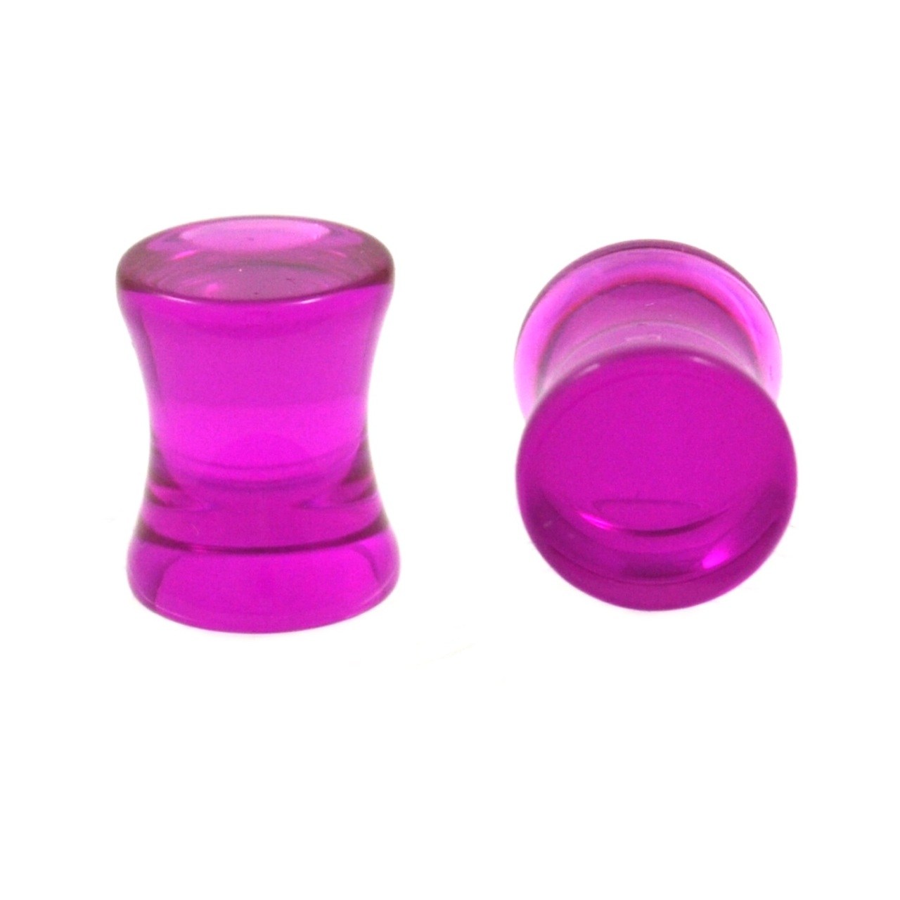 See Through Purple Acrylic Saddle Ear Plugs (8g-1") | BodyDazz.com