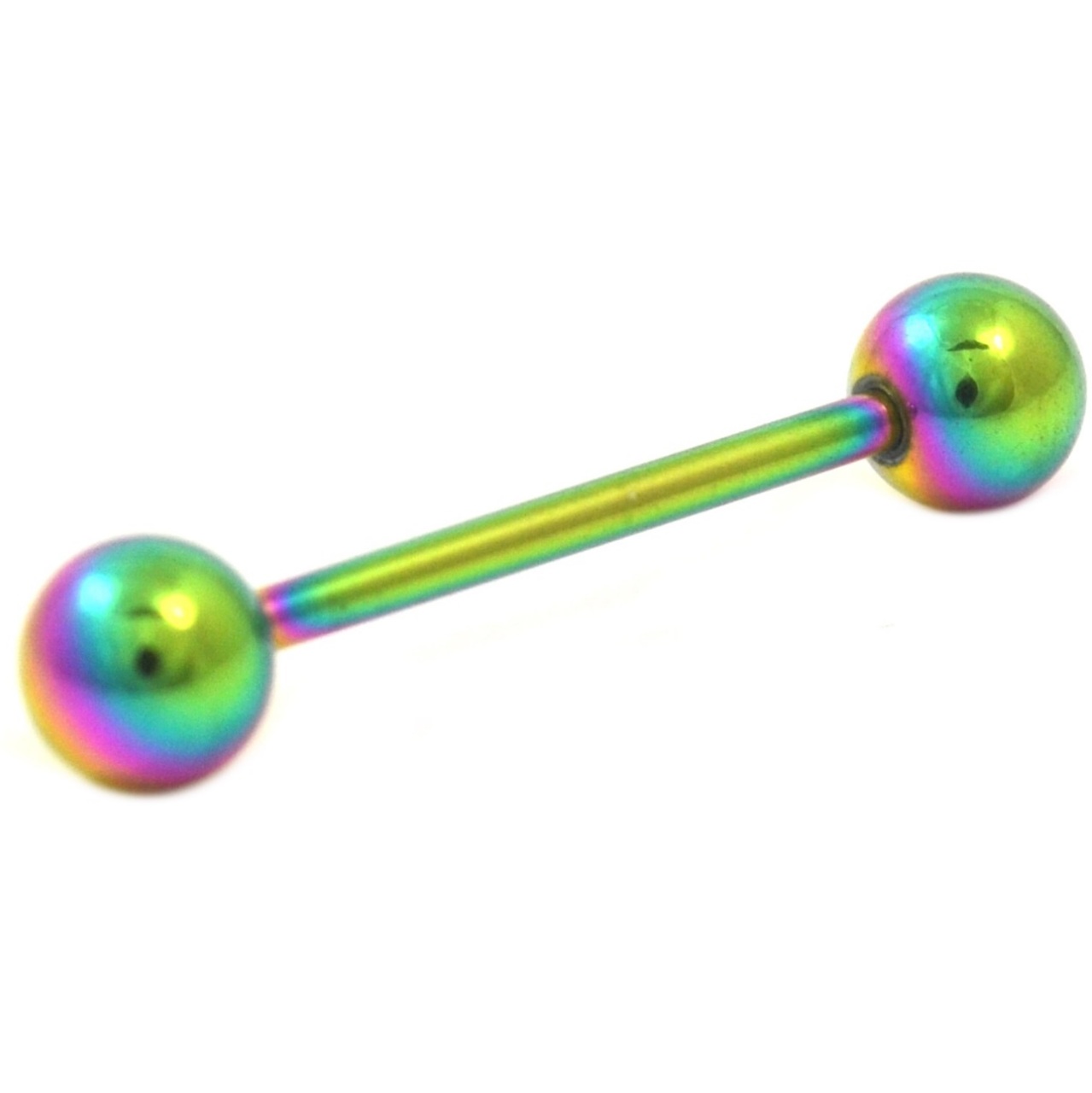 Rainbow Anodized Titanium Straight Barbell 14G (3 Sizes) | BodyDazz.com