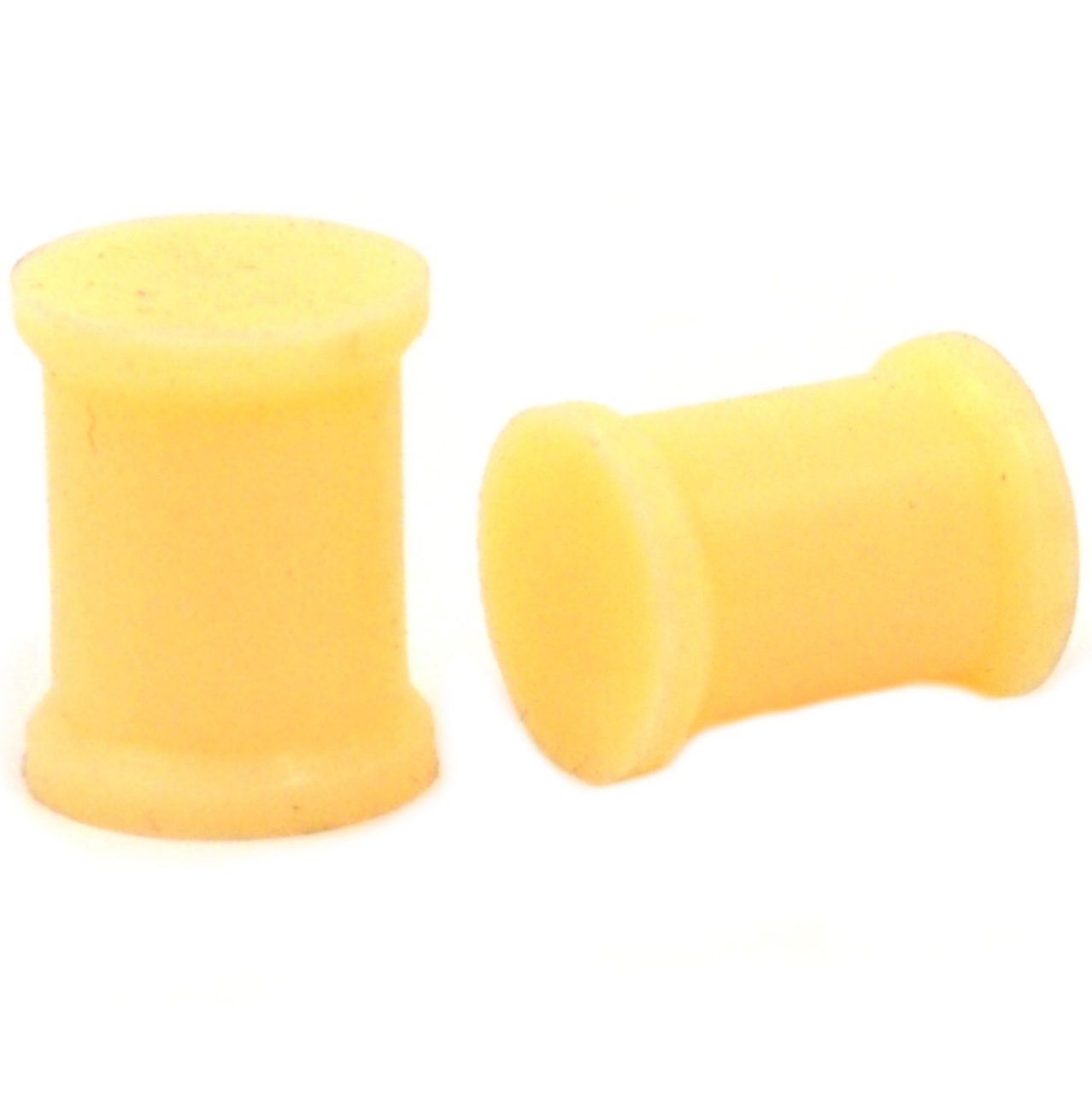 Peach Solid Silicone Double Flared Ear Plugs (8g-1") | BodyDazz.com