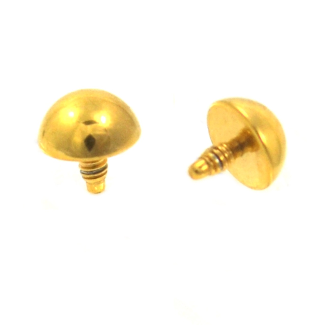 Gold Plated Dome Dermal Top 14G (2 Sz) | BodyDazz.com