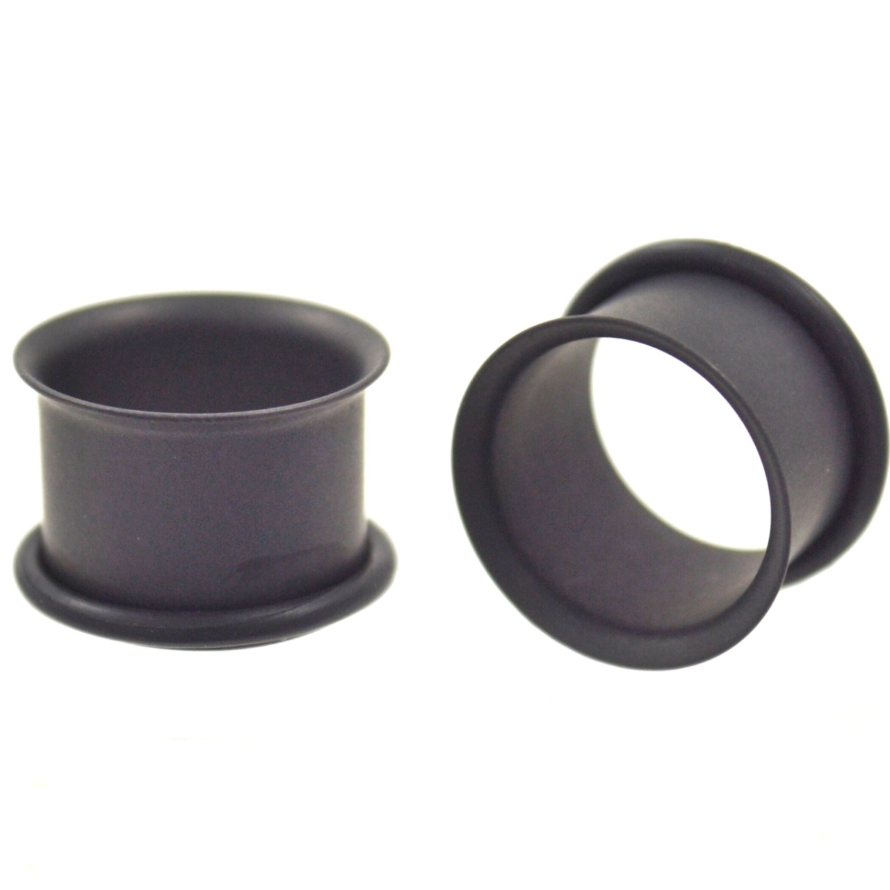 Black Matte Steel Single Flared Tunnel Plugs (12g-1") | BodyDazz.com