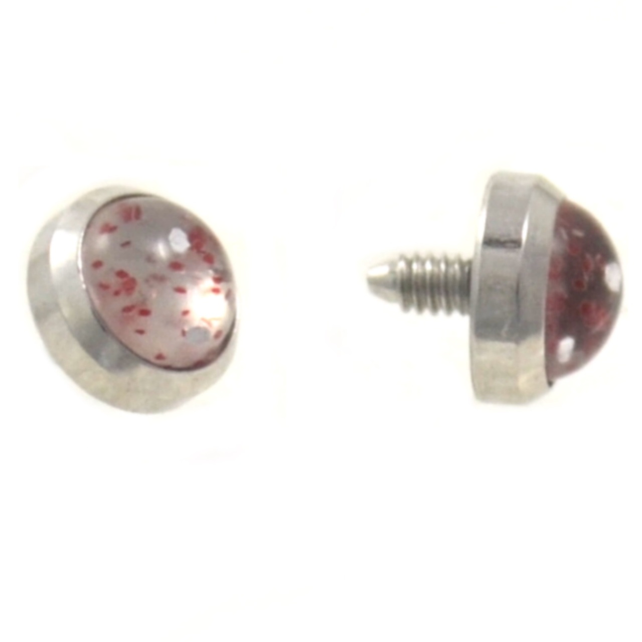 Red Glitter Filled Dermal Top 14G | BodyDazz.com