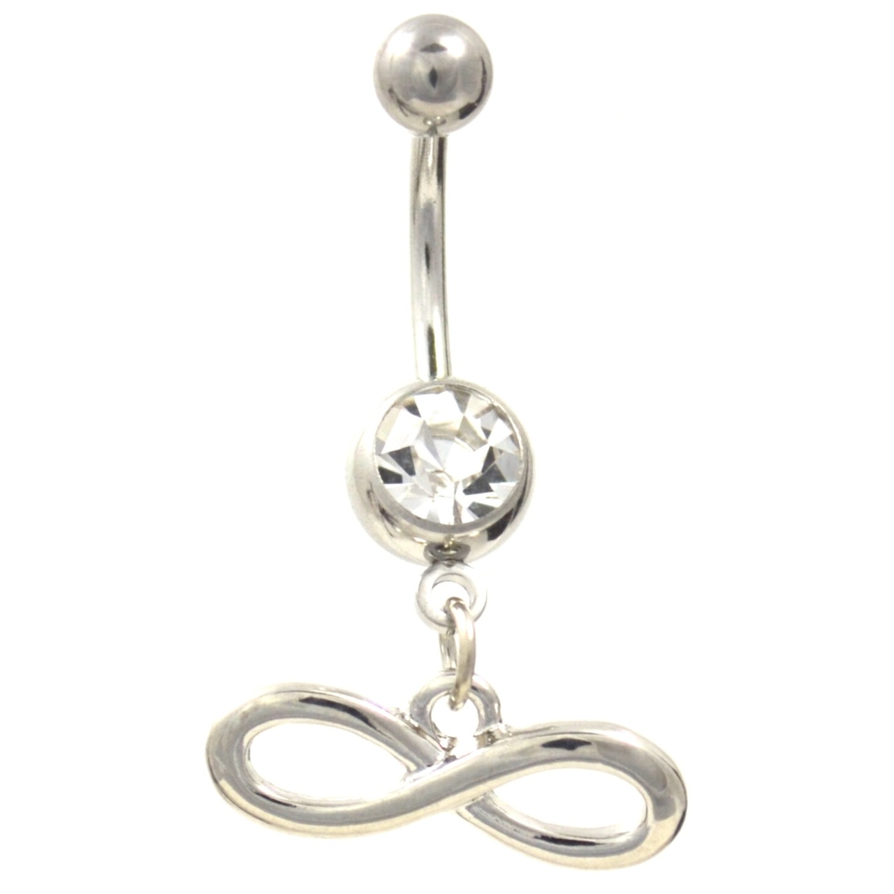 Stainless Steel Infinity Symbol Belly Ring | BodyDazz.com