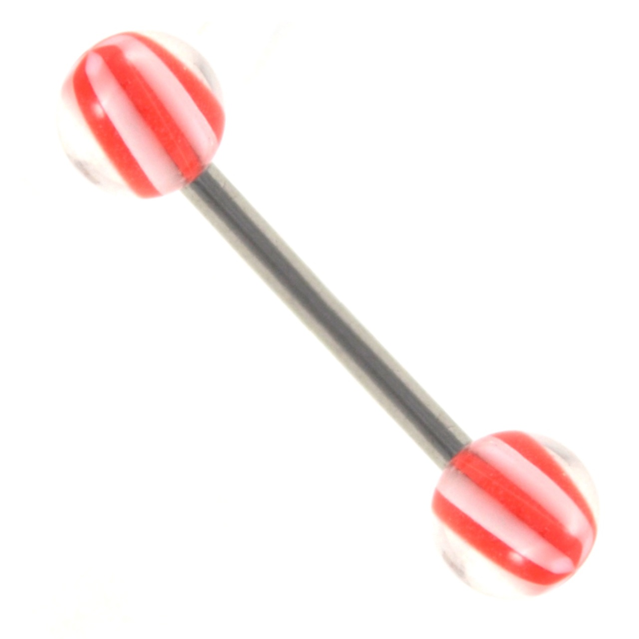 Red & White Spinning Beach Ball Barbell 14g 5/8" | BodyDazz.com