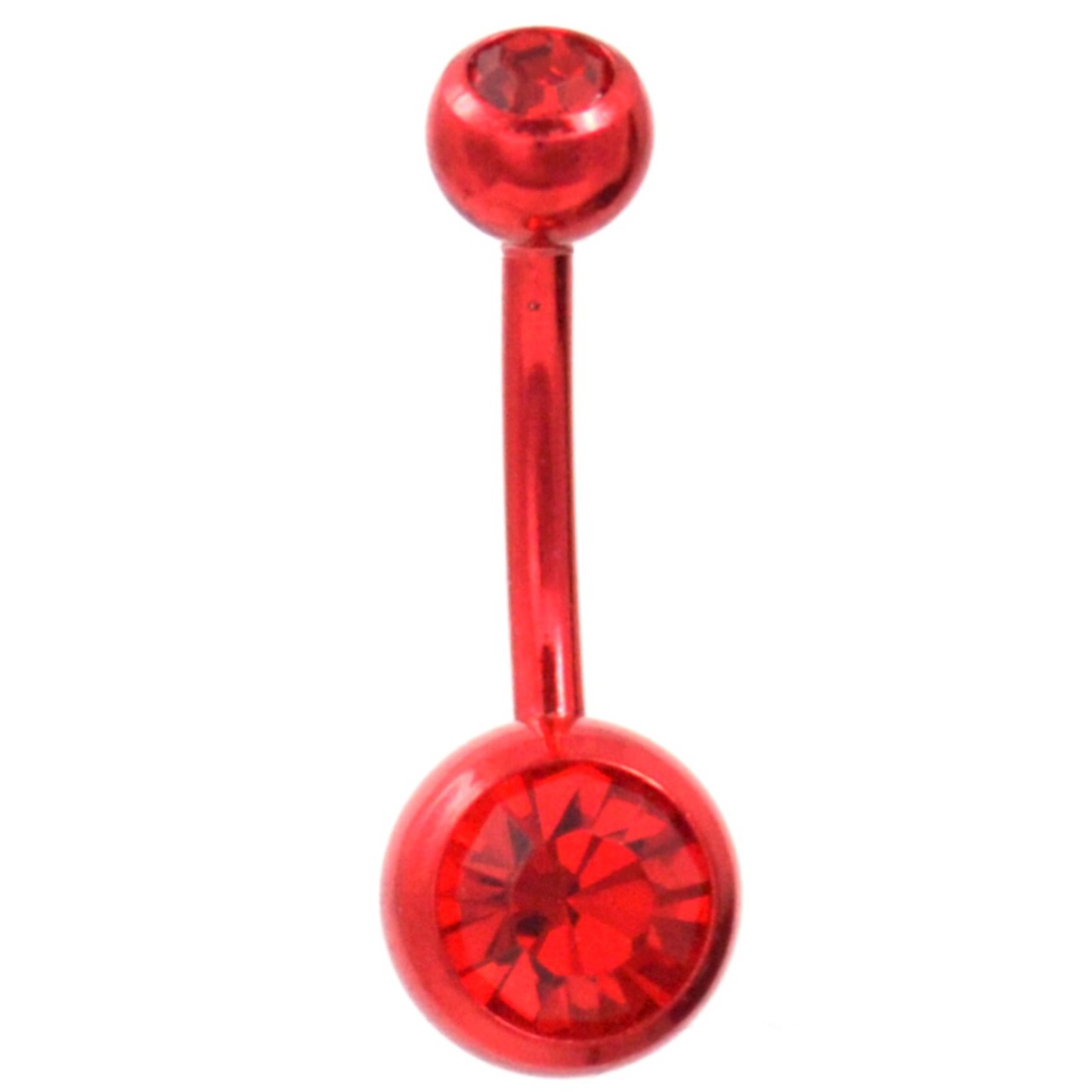 Red Obsession Double Jeweled Belly Ring | BodyDazz.com