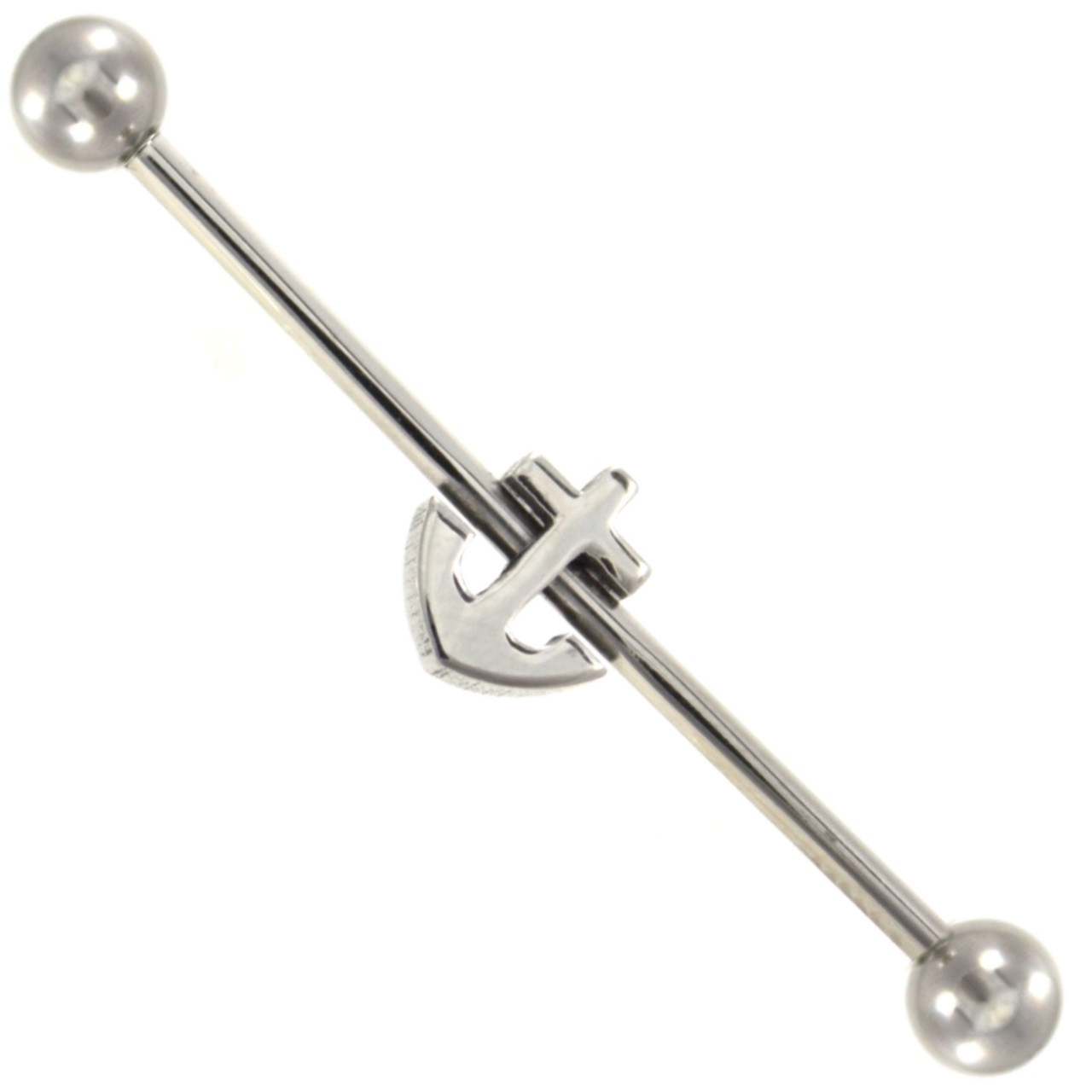 Nautical Anchor Steel Industrial Barbell 14g 35mm | BodyDazz.com