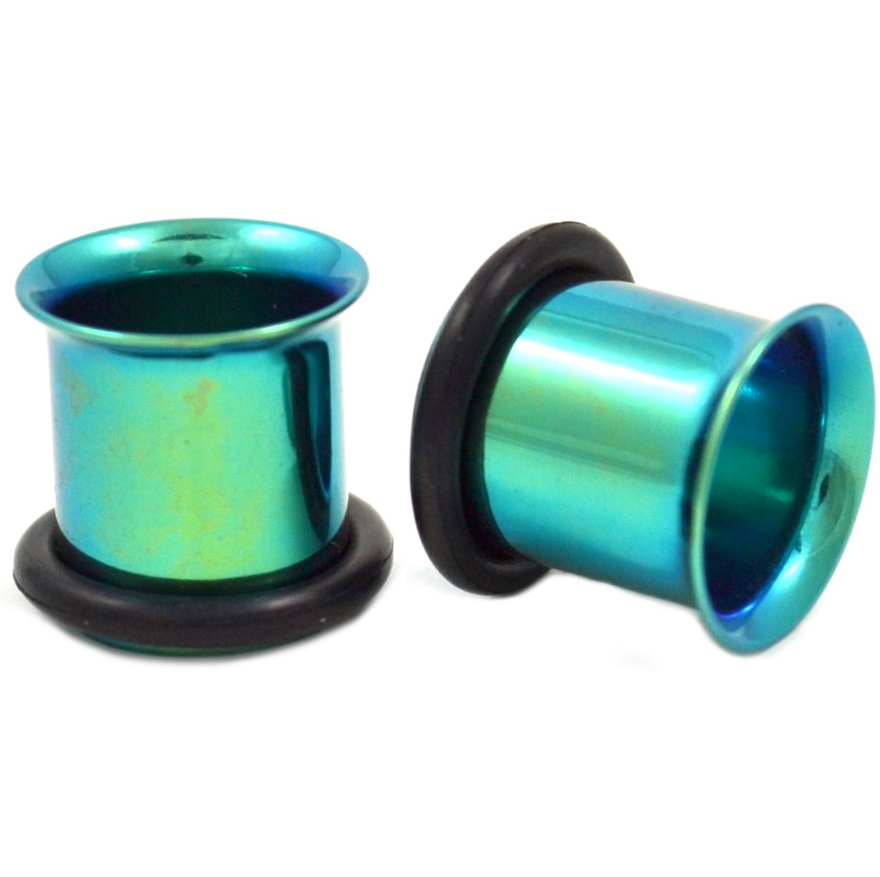 Green Titanium Single Flared Ear Tunnels (10g-00g) | BodyDazz.com