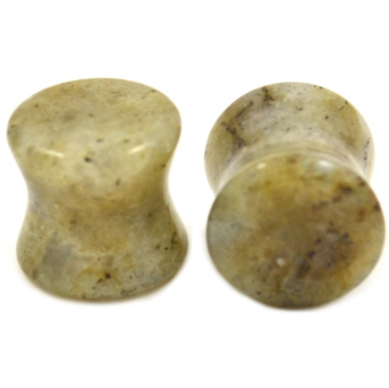 Labradorite Power Stone Double Flared Ear Plugs (6g-5/8) | BodyDazz.com