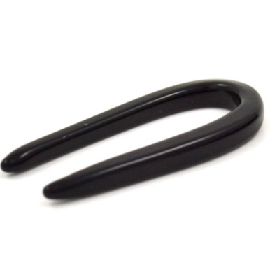 Black "U" Shaped Pyrex Glass Spiral Tapers (8g-00g) | BodyDazz.com