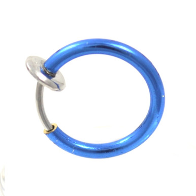 Vibrant Blue Snap On Fake Septum Piercing Hoop | BodyDazz.com