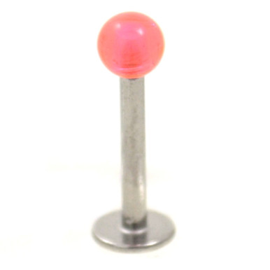 Orange Acrylic UV Ball Labret Monroe Bar 16g 5/16" | BodyDazz.com