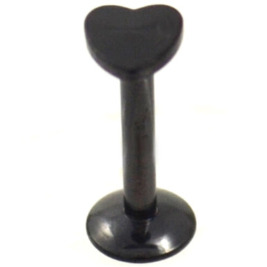 Black Heart Shaped Top Labret Monroe Bar 16G | BodyDazz.com