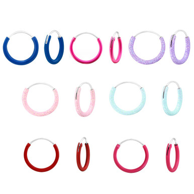 Small 10mm Ear Hoop 925 Sterling Silver Stud Earrings | BodyDazz.com