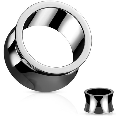 Classic Double Flared Black Steel Tunnels (2g-1") | BodyDazz.com