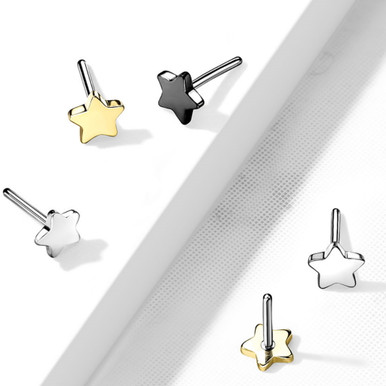 Star Push-in Titanium Top (Use with Threadless Posts) | BodyDazz.com