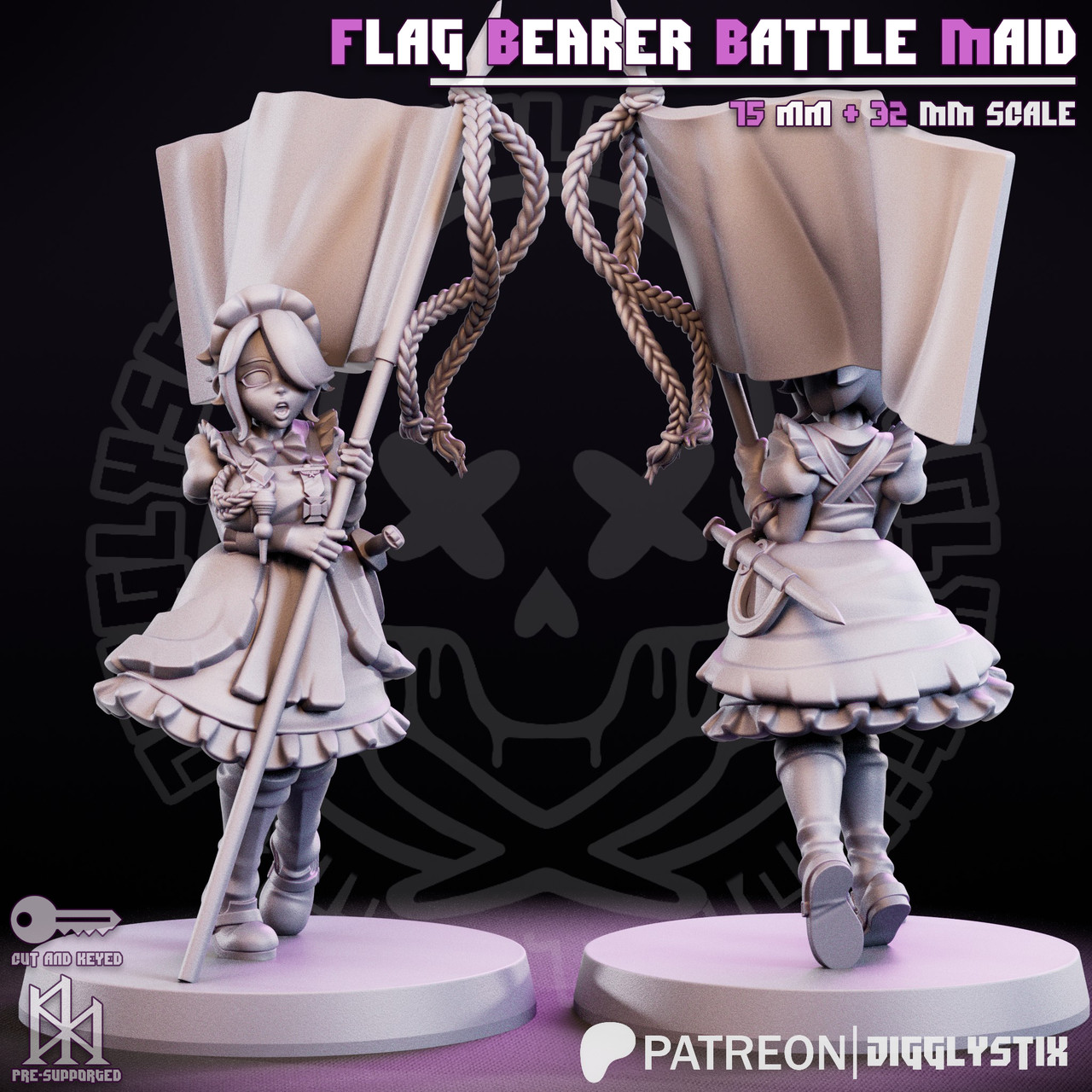 Flag Bearer Battle Maid Figure