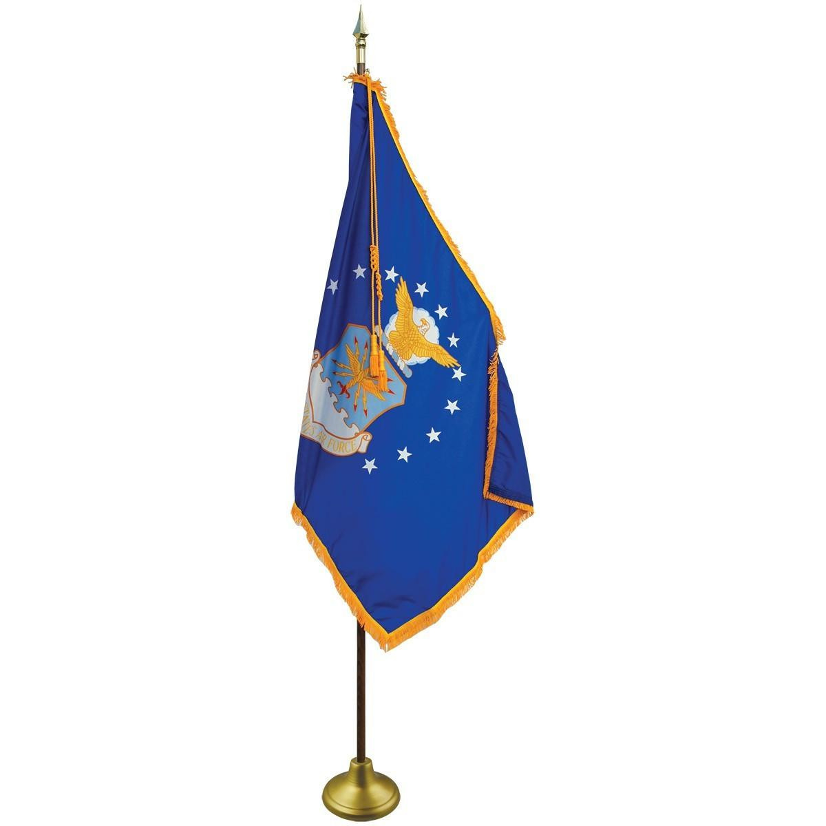 3' x 5' Air Force Indoor Flag With Pole Hem and Fringe