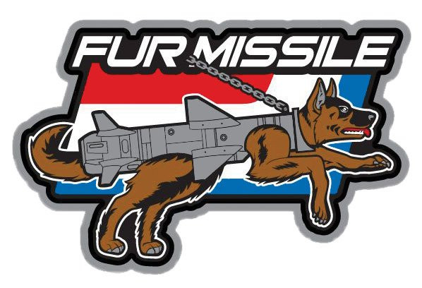 Fur Missile Decal-Full Color | K9 Morale Sticker - Ray Allen Manufacturing