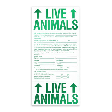 Live Animal Cargo Decal Set | K9 Airline Travel | Vinyl Pet Cargo Stickers