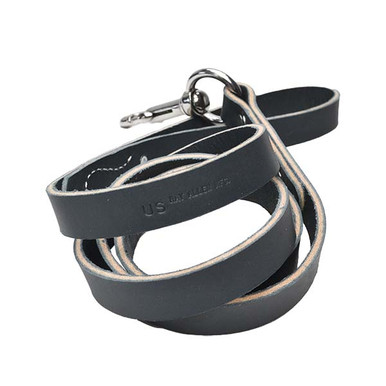 Gray Leather Heavy-Duty Agitation Lead | K9 Training Lead | Working Dog