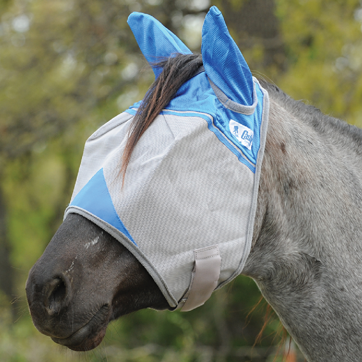Cashel Wounded Warrior Blue Fly Mask with Ears - Arab