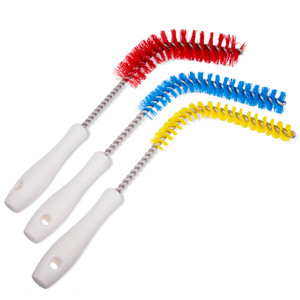 Curved Valve & Fitting Brushes - Color-Coded | Hygienic