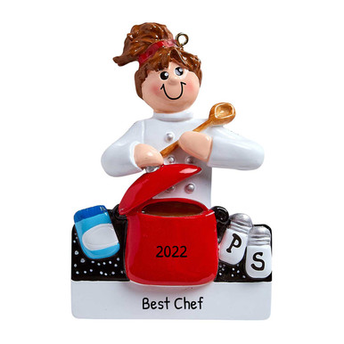 Personalized Female Chef The Best Cook Appreciation Ornament ...