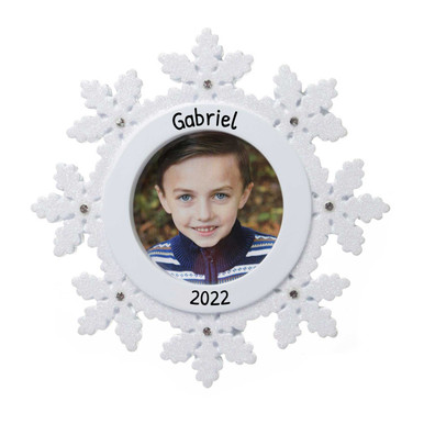 Personalized Snowflake Photo Frame Christmas Ornament - Ornaments by Elves