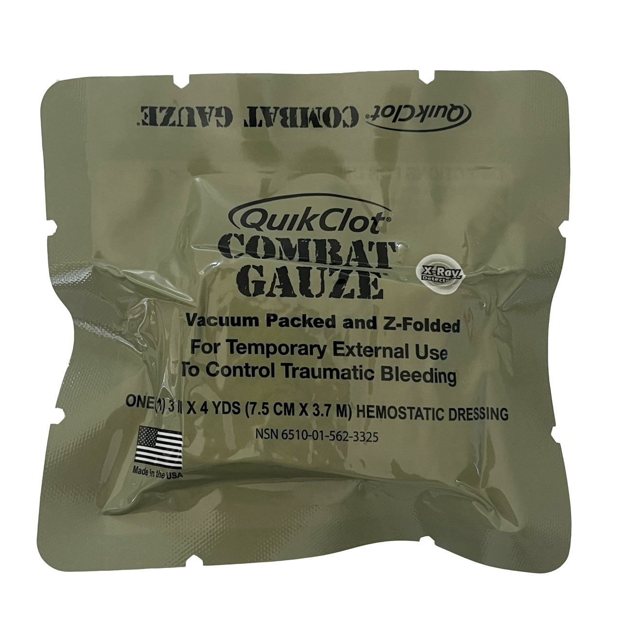 QuikClot Combat Gauze Z-Folded, Military