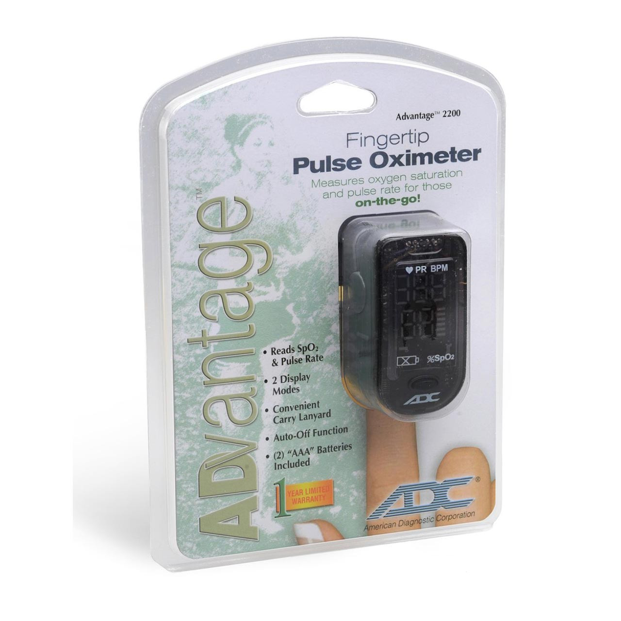 ADC Advantage 2200 Digital Fingertip Pulse Oximeter
